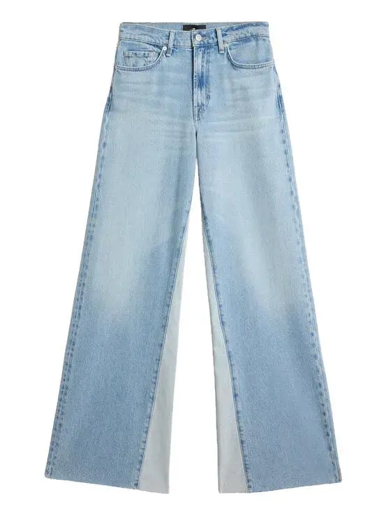 7 For All Mankind Paneled Lotta Jeans - Blue / Neutral