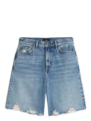 7 For All Mankind Lola Denim Short - Blue