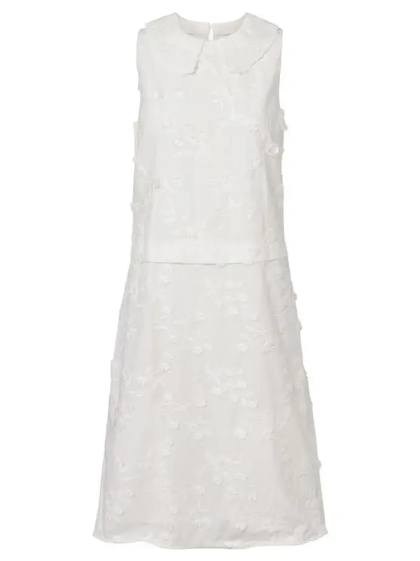 Dorothee Schumacher Light Volumes Cotton Fil Coupé Midi Dress - White