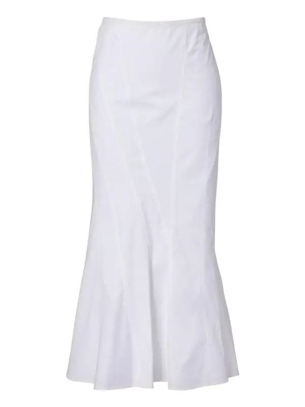 FFORME Ora Cotton Poplin Midi Skirt - White