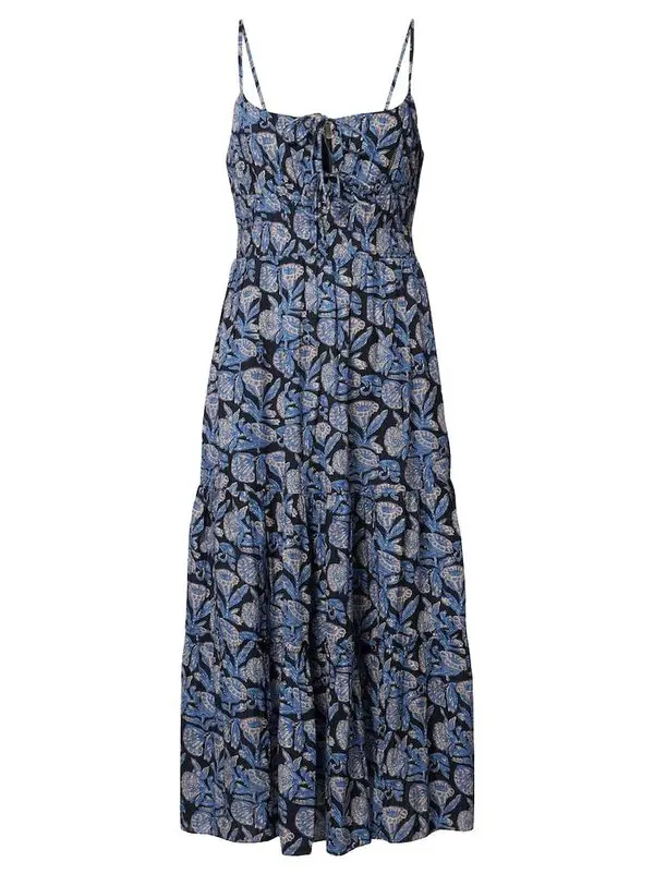 Ulla Johnson Aydin Floral Cotton-blend Midi Dress - Blue