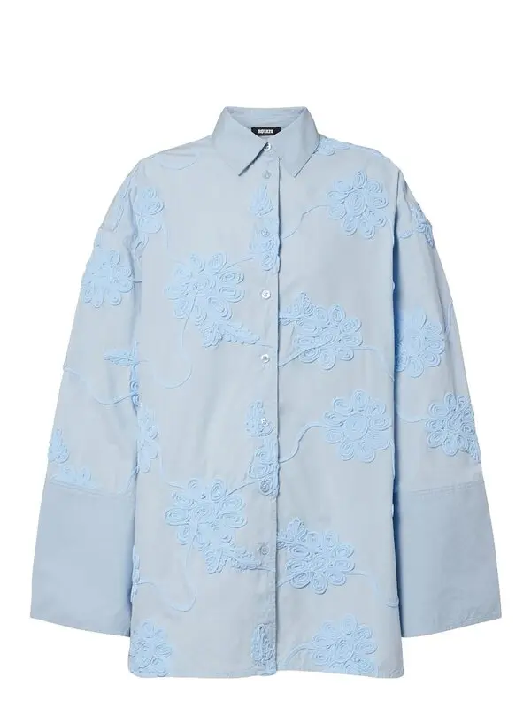 ROTATE BY BIRGER CHRISTENSEN Embroidered Cotton Shirt - Blue