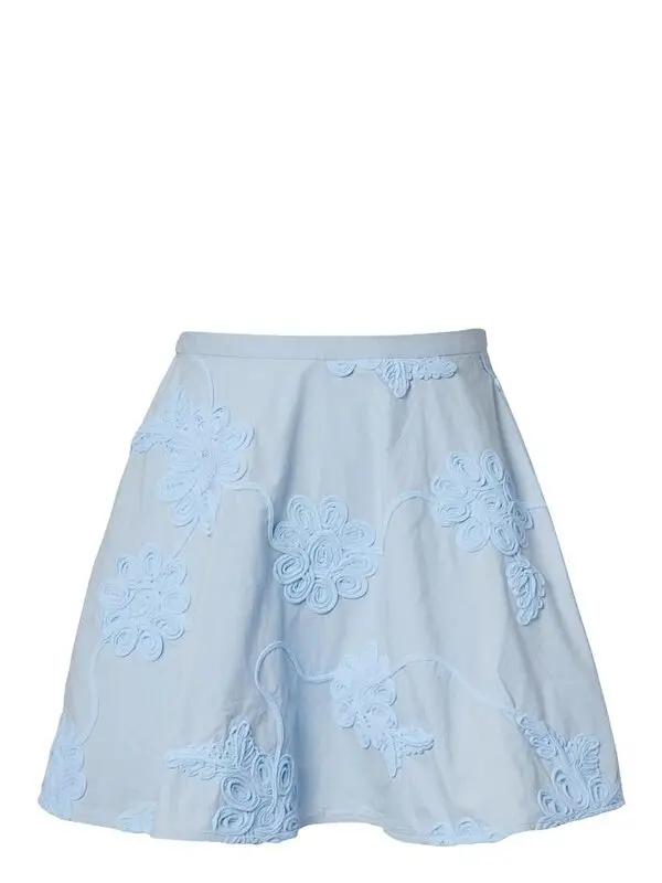 ROTATE BY BIRGER CHRISTENSEN Embroidered Cotton Miniskirt - Blue