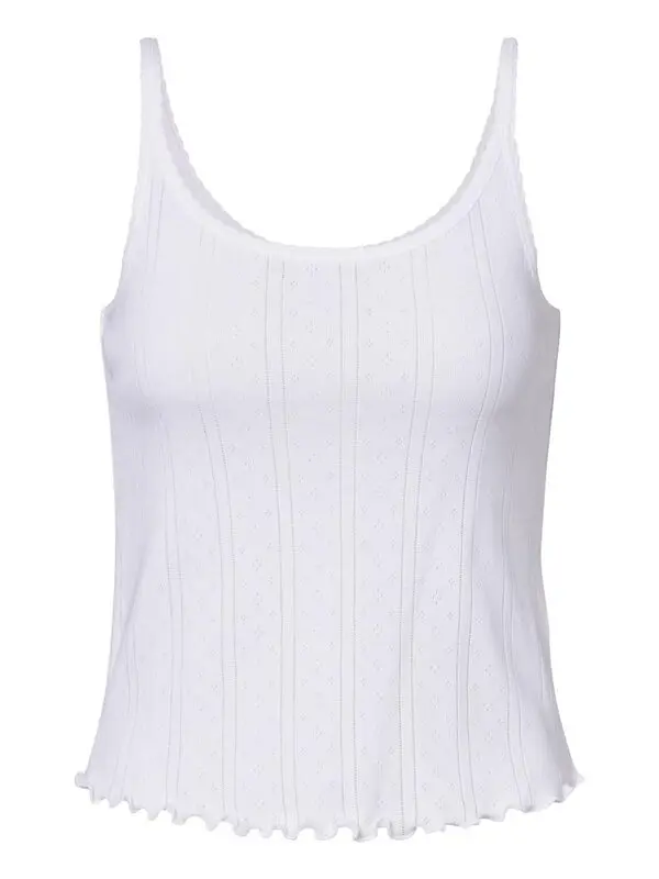 RÓHE Pointelle Cotton Tank Top - White