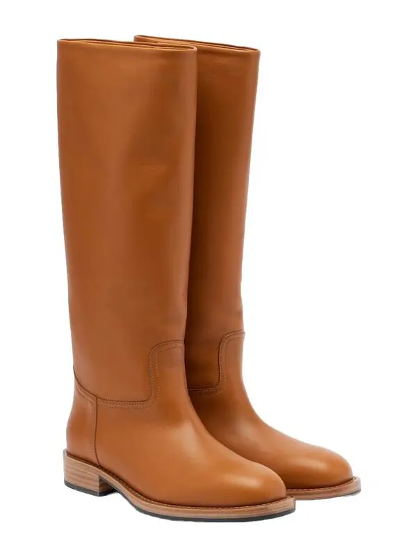 Loro Piana Pablo Walk Leather Knee-high Boots - Brown