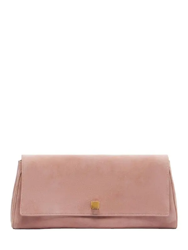 Khaite Audrey Suede Clutch - Pink