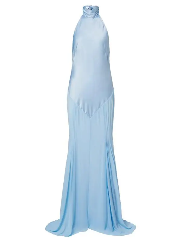 BANANHOT Andrea Halterneck Maxi Dress - Blue