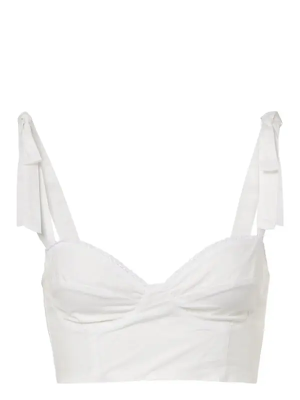 BANANHOT Alba Cotton Poplin Crop Top - White