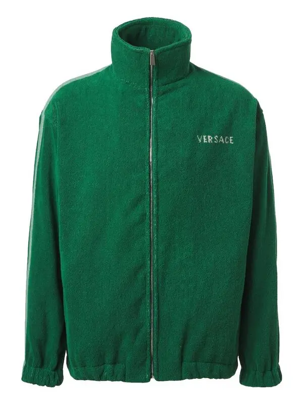 Versace Medusa Jacquard Cotton Terry Jacket - Green