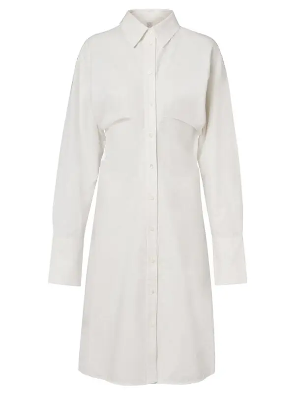 TOTEME Cotton And Linen Shirt Dress - White