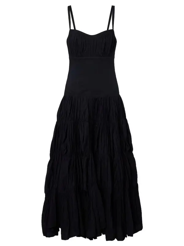 Ulla Johnson Emmalina Cotton Voile Midi Dress - Black