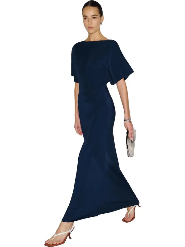 REFORMATION Caila Silk Maxi Dress - Blue