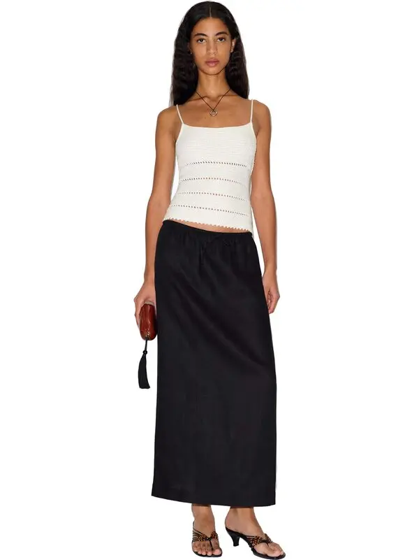 REFORMATION Norie Linen Maxi Skirt - Black