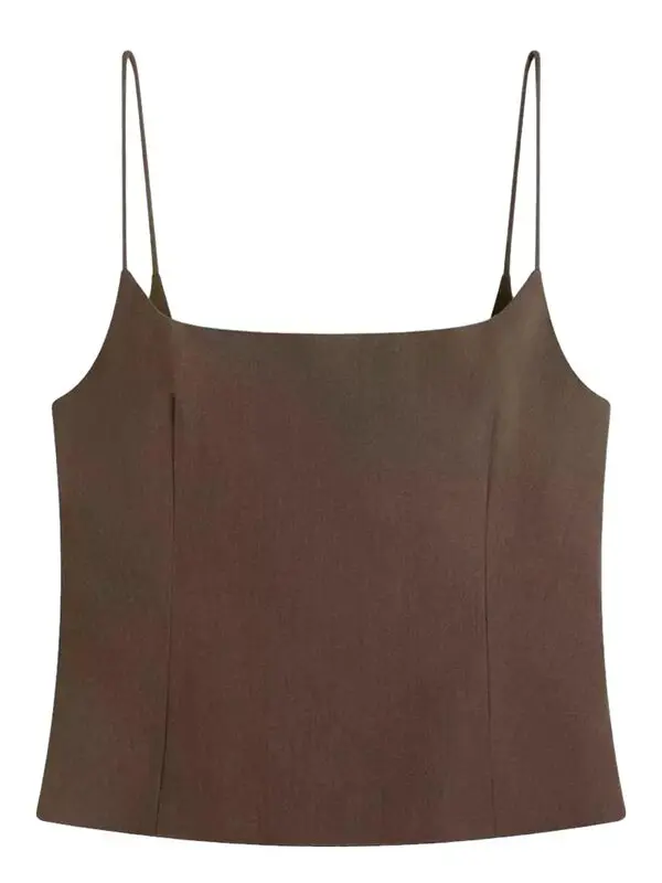 ST. AGNI Silk Cami Top - Brown