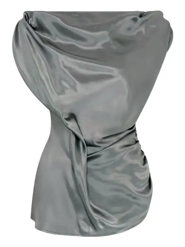 Paris Georgia Draped One-shoulder Top - Grey