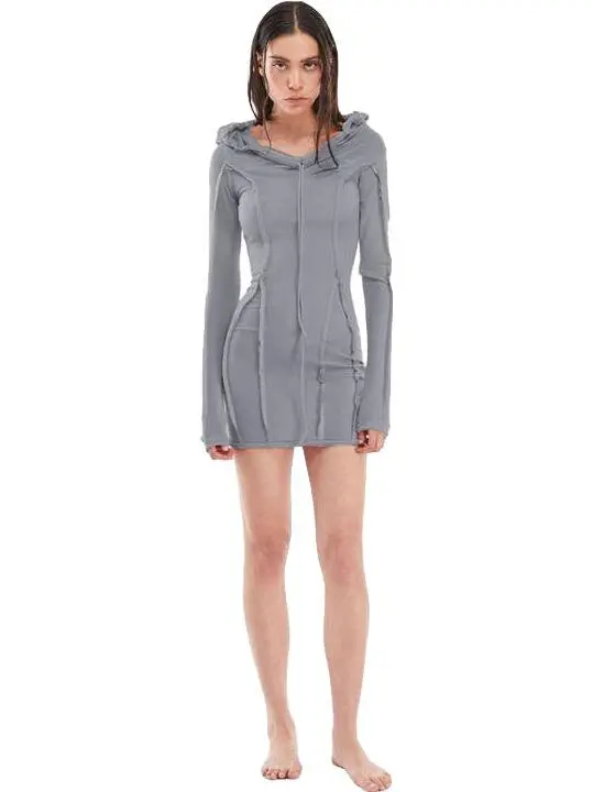 MOTHER OF ALL Pepper Hoodie Mini Dress - Grey
