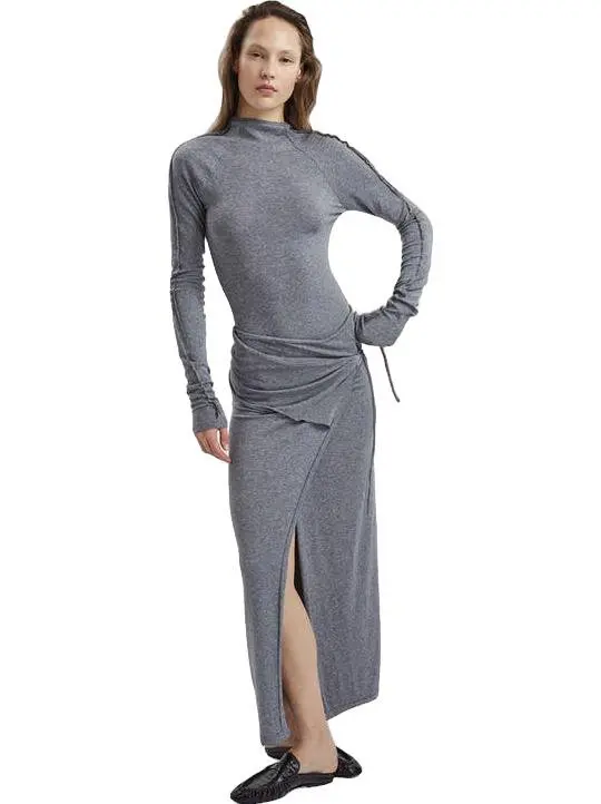 MOTHER OF ALL Ribbed Wrap Skirt - Grey