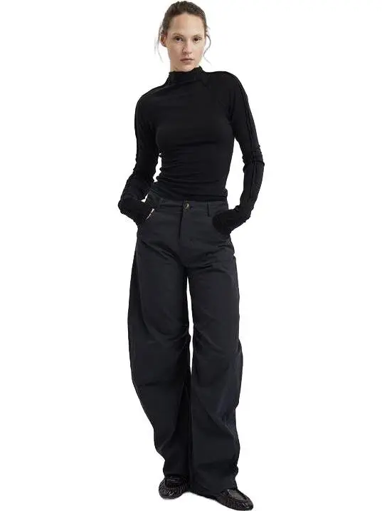 MOTHER OF ALL Pepper Turtleneck Long Sleeve Top - Black