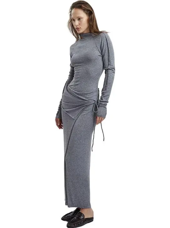 MOTHER OF ALL Pepper Turtleneck Long Sleeve Top - Grey
