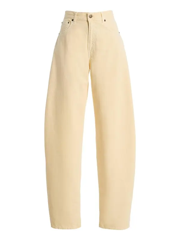 HAIKURE Bibi Cotton-linen Twill Mid-rise Balloon-leg Jeans - Yellow