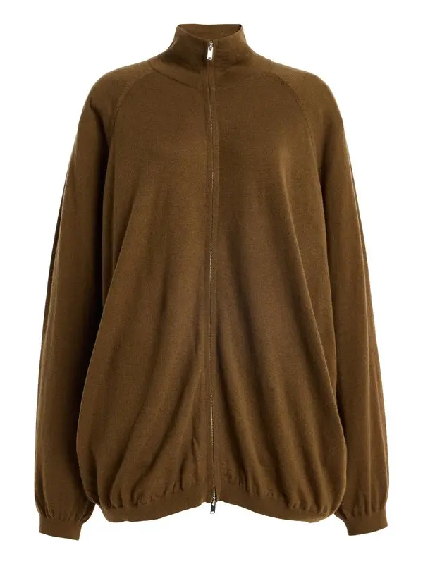 THE FRANKIE SHOP Baxe Knit Wool-blend Track Jacket - Brown