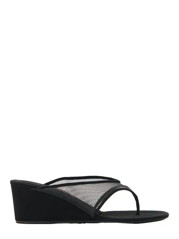 LUCASHEVA Audokia Mesh Wedge Sandals - Black