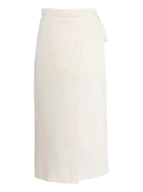 TOTEME Wrap-effect Cotton-silk Midi Skirt - Ivory