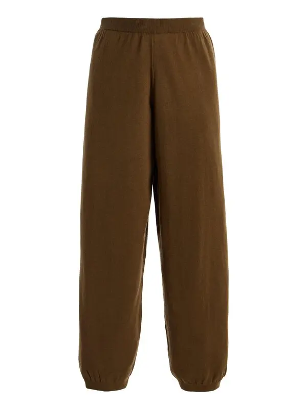 THE FRANKIE SHOP Olia Knit Wool-blend Joggers - Brown