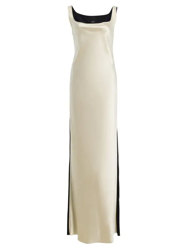 Bevza Duality Two-tone Satin Maxi Dress - Multi