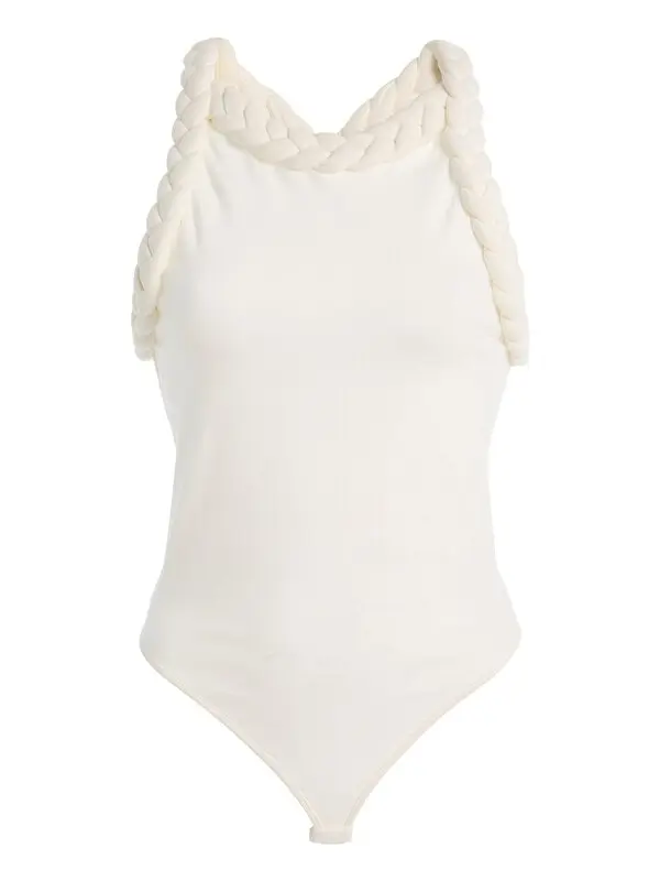 Bevza Tisto Braided Jersey Bodysuit - Ivory