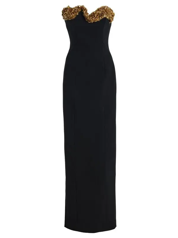 Rachel Gilbert Lucca Beaded Gown - Black