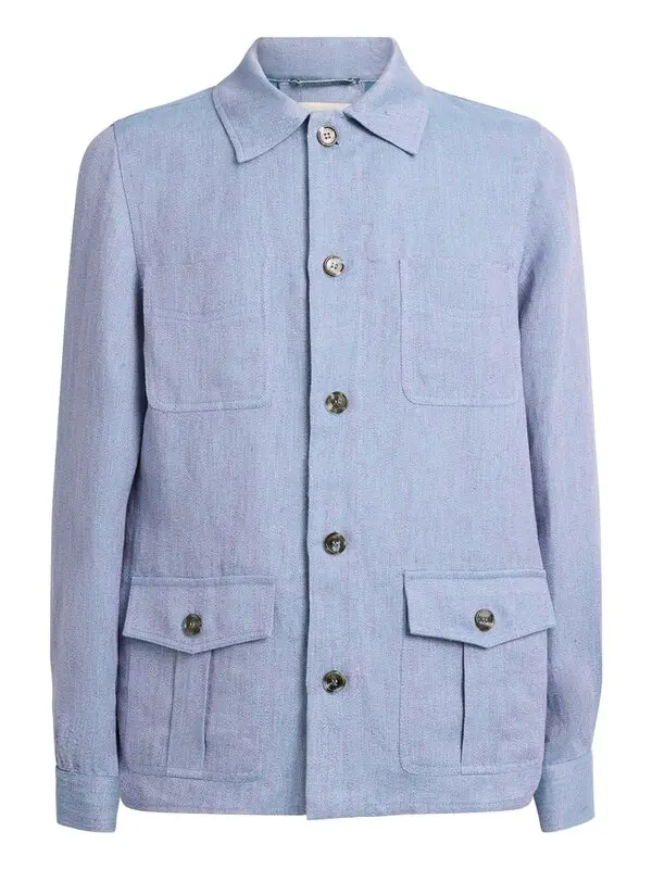 Jacob Cohen Linen Overshirt - Blue