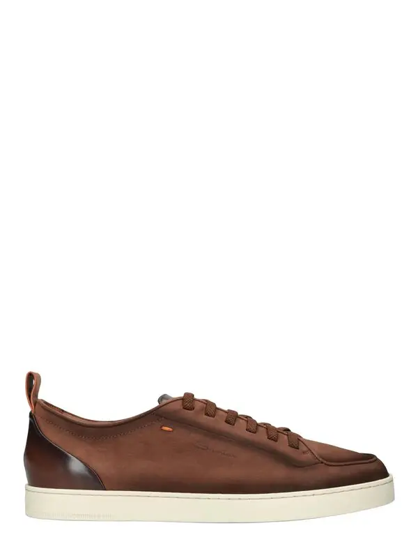Santoni Leather Montecarlo Sneakers - Brown