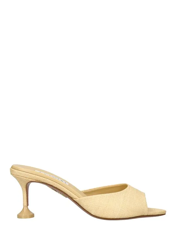 AQUAZZURA Woven Bisous Mules - Beige
