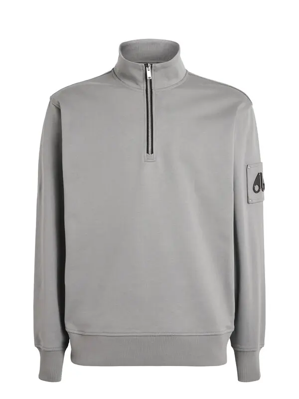 Moose Knuckles Hartsfield Quarter-zip Sweatshirt - Grey