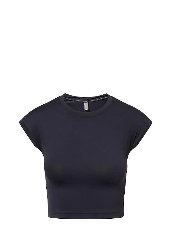 Free People Ultra-light Stretch-jersey T-shirt - Black