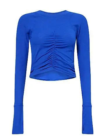 Free People Tempo Ruched Long-sleeve T-shirt - Electric Shock