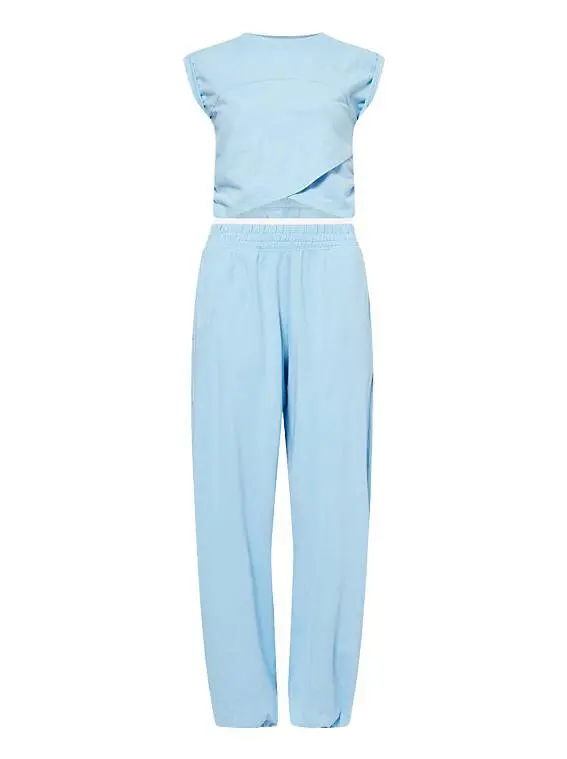 Free People Cotton-jersey Set - Bright Blue