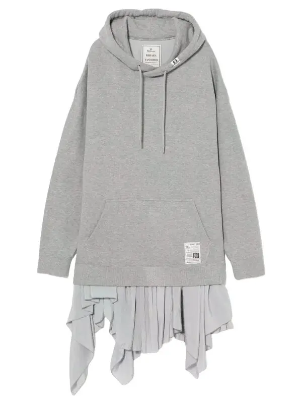 Mihara Yasuhiro Logo-patch Hooded Dress - Grey