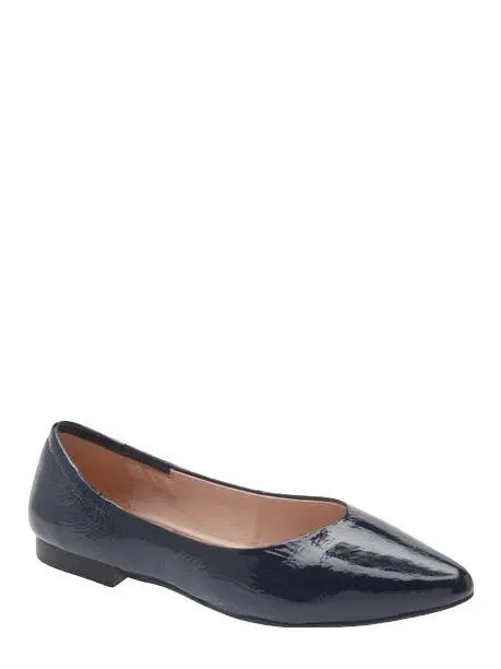 Cordani Mavis Pointed Toe Flat - Navy Patent