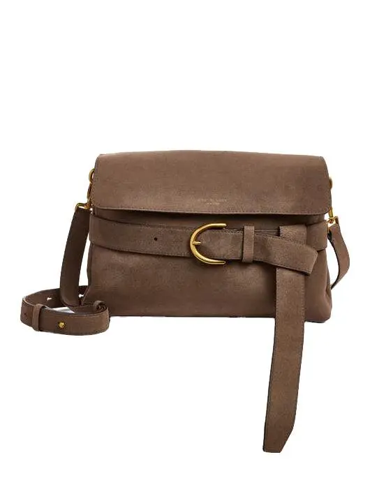 Rag & Bone Lexington Flap Suede Crossbody Bag - Morel