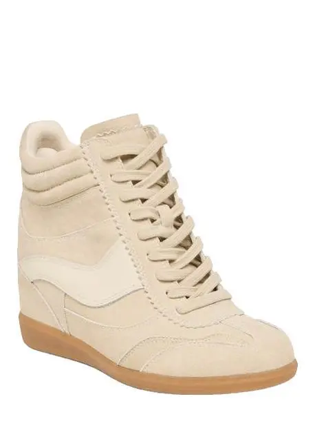 Dolce Vita Issac High-top Wedge Sneakers - Oatmeal Suede