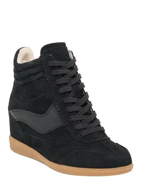 Dolce Vita Issac High-top Wedge Sneakers - Onyx Suede
