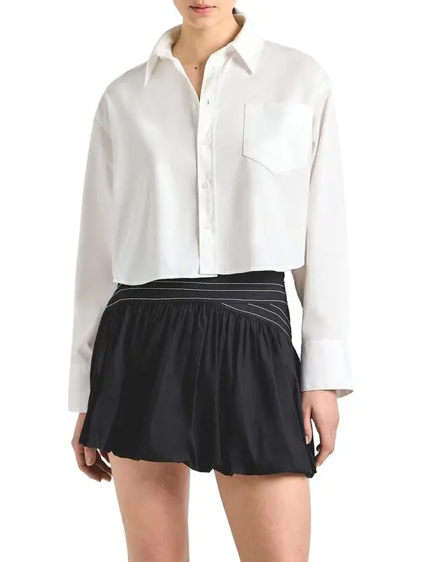 Derek Lam 10 Crosby Evelina Poplin Boxy Button-up Shirt - White