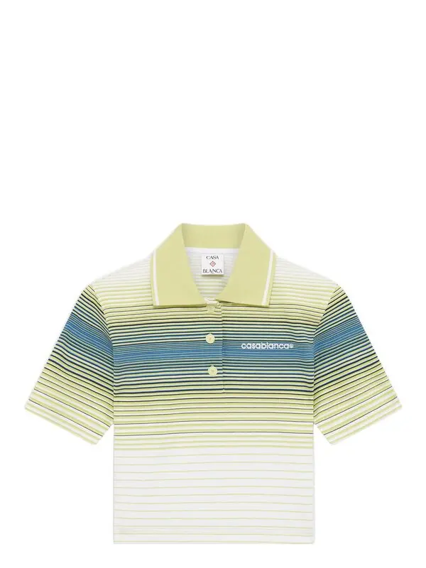 Casablanca Bourgeois Striped Short Sleeve Polo Shirt - Multicolor