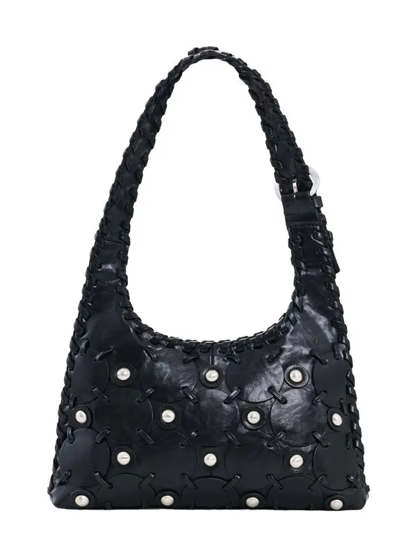 Desigual Faux Leather Studded Shoulder Bag - Black