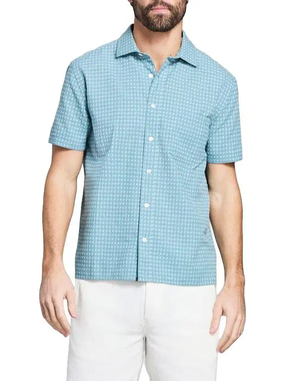 Billy Reid Check Dobby Treme Relaxed Fit Button-up Shirt - Steel Blue/tinted White