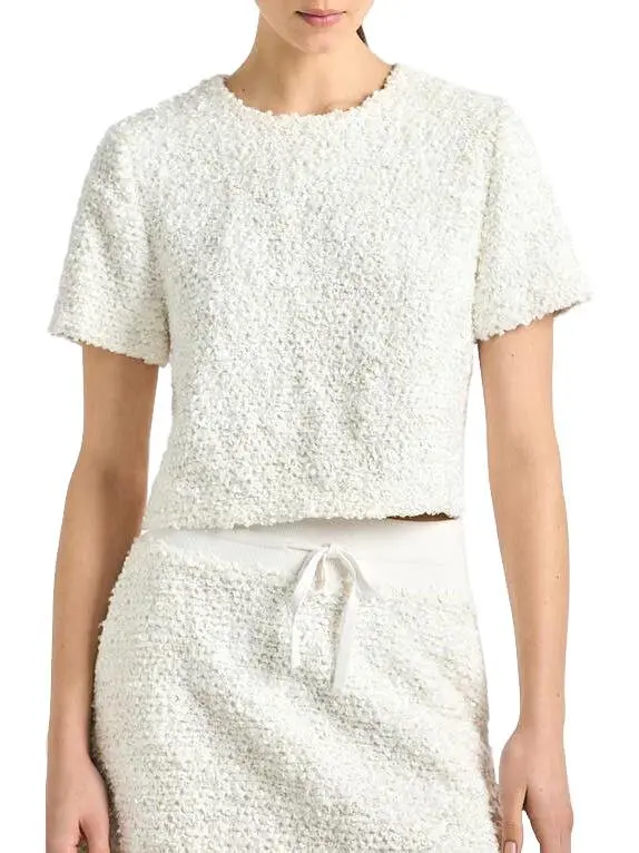 Derek Lam 10 Crosby Syrena Paillette Cropped Top - Blanc De Blanc