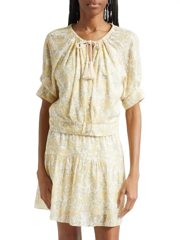 Derek Lam 10 Crosby Suri Voile Top - Valiase Yellow Floral
