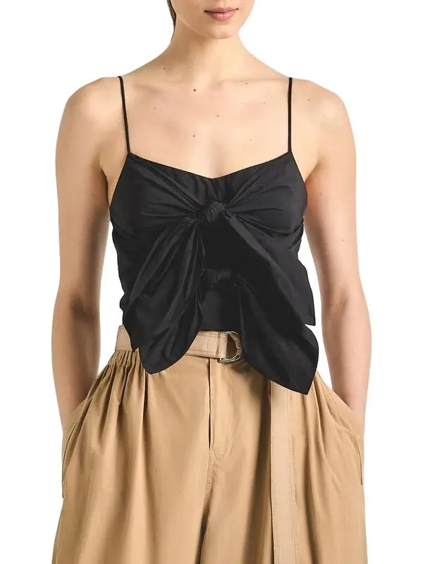 Derek Lam 10 Crosby Shira Tie Front Camisole - Black